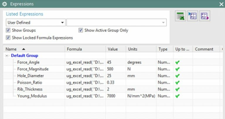 How to drive NX expressions from a spreadsheet - Maya HTT